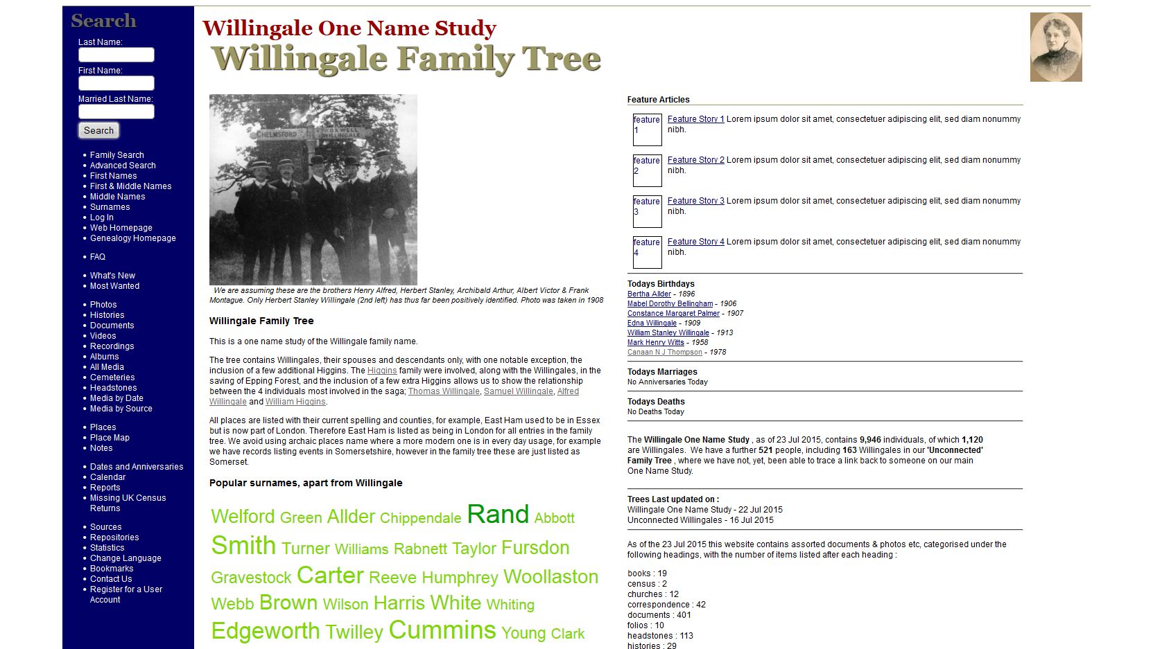 Willingale Family Tree, Wright Family Tree, Savill Family Tree
